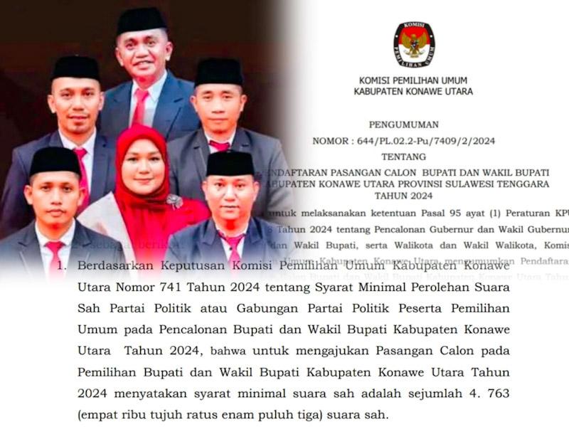 KPU Resmi Umumkan Pendaftaran Calon Bupati Dan Wakil Bupati Konawe Utara 2024, Cek Linknya ...